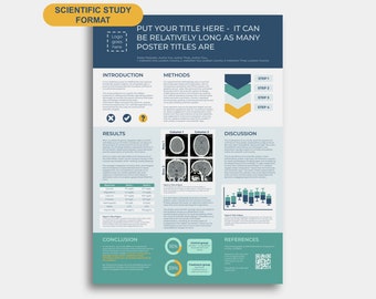 Scientific Poster Template for Powerpoint or Google Slides DIGITAL Teal ...