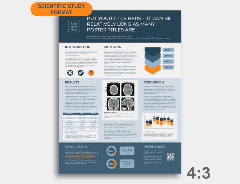 Scientific Poster Template for Powerpoint or Google Slides DIGITAL ...