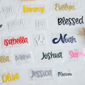 Personalized Iron on Vinyl Name Decal, Custom Fabric HTV Sticker - Etsy UK