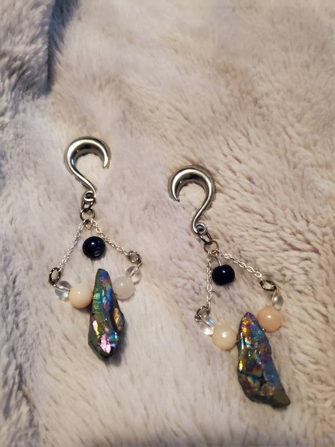2 Gauge Weight Hangers With Aura Stone - Etsy