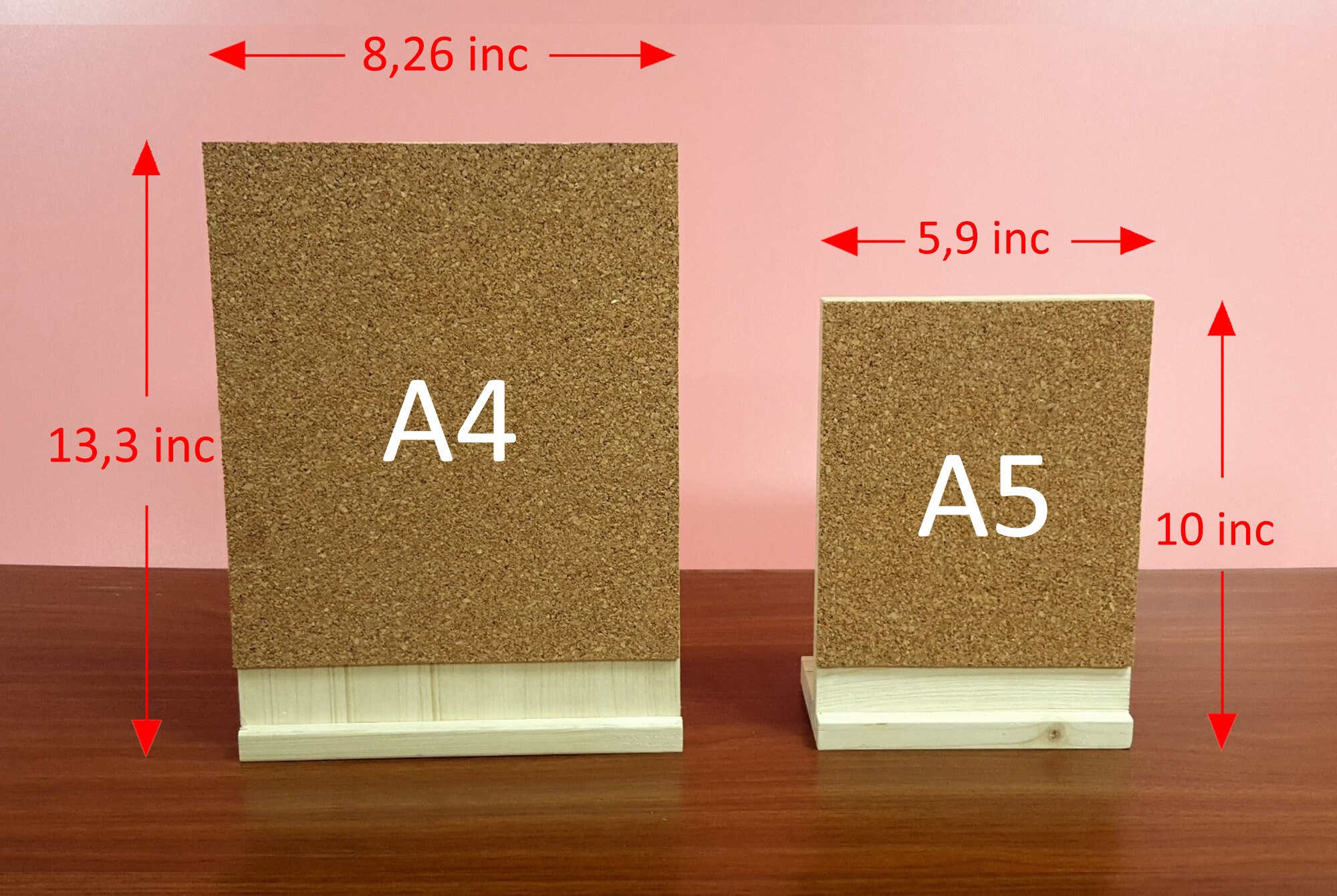 Desktop Cork Bulletin Board Small Mini Hanging Tack Message Memo
