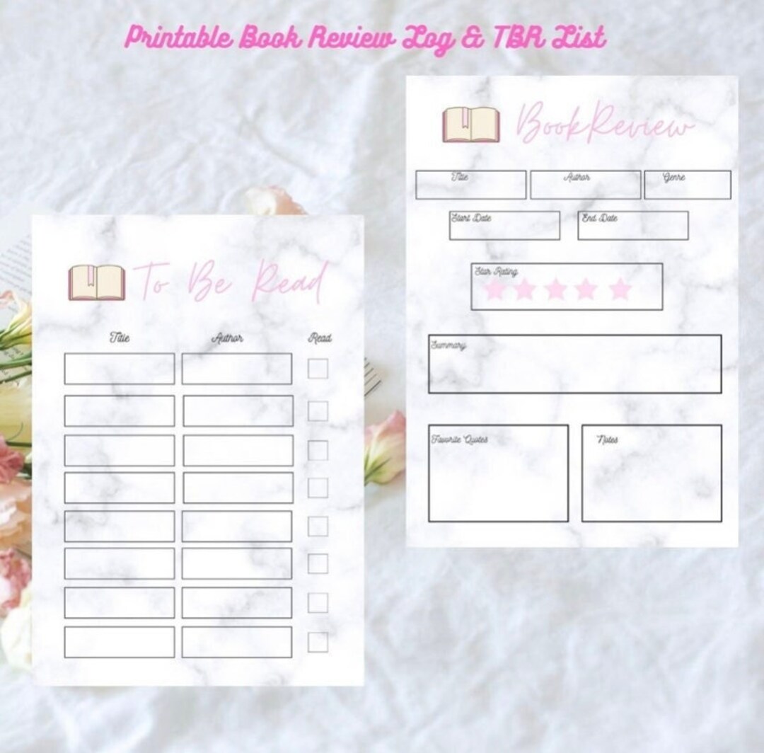 Book Log | to Be Read Tracker | Book Review | PDF Printable | Reading ...