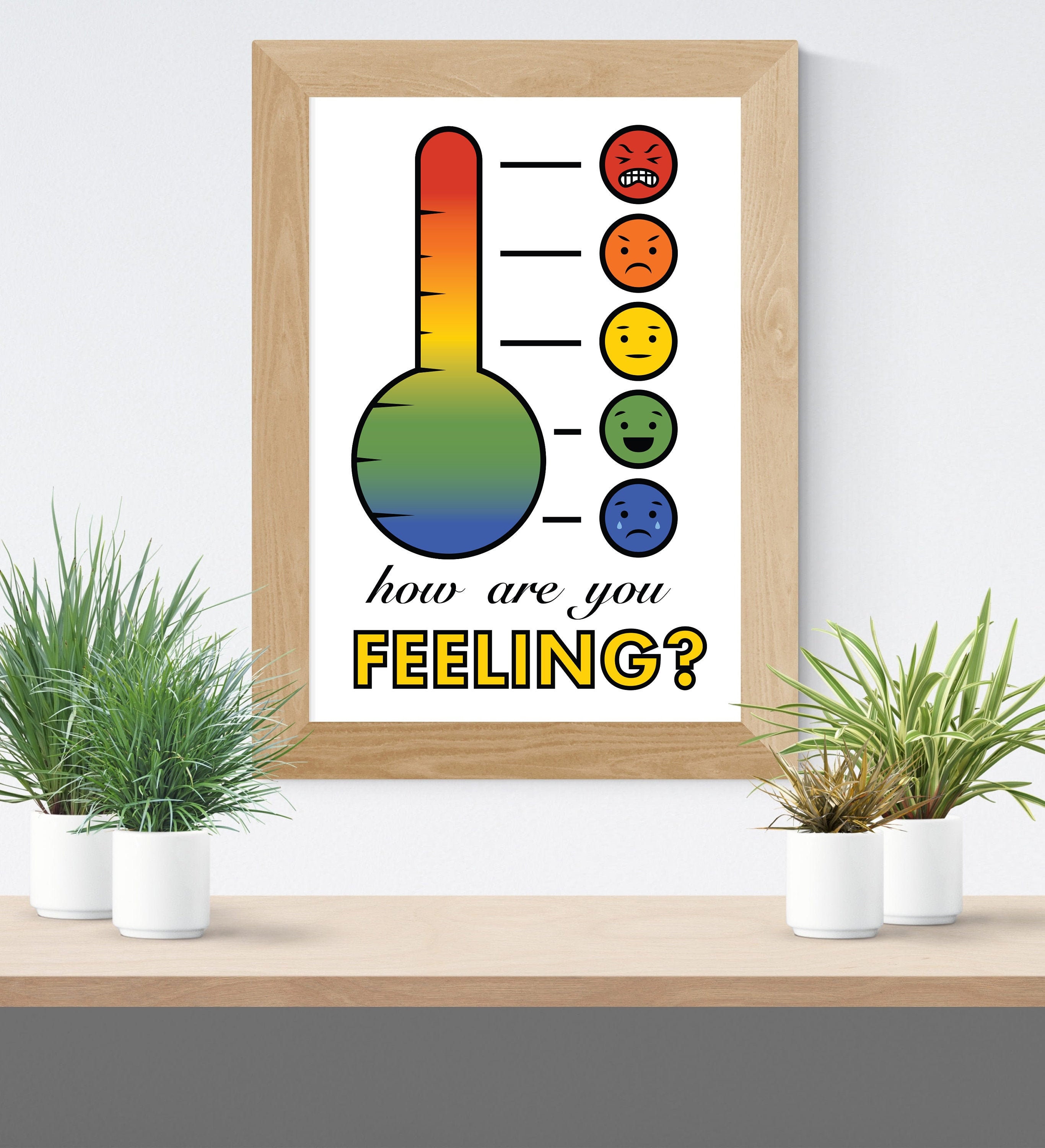 Feelings Thermometer Calm Down Corner Rainbow Montessori Instant ...