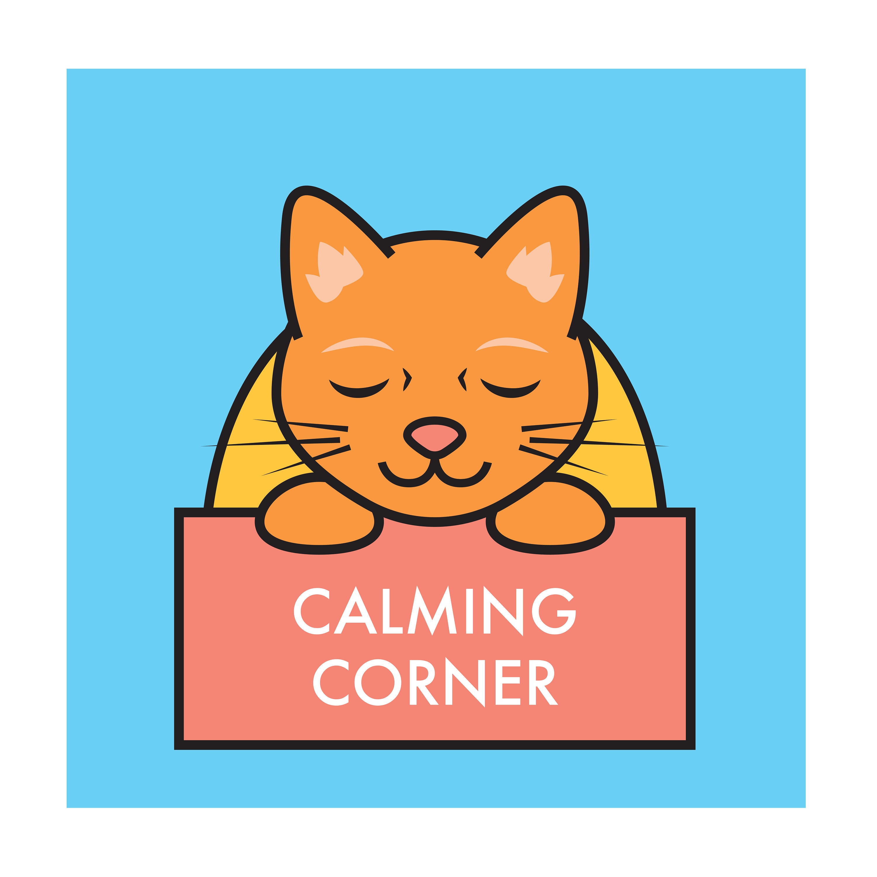 Calming Corner Cat Poster - Etsy
