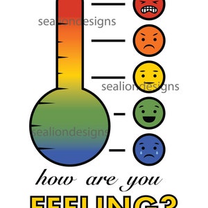 Feelings Thermometer Calm Down Corner Rainbow Montessori Instant ...