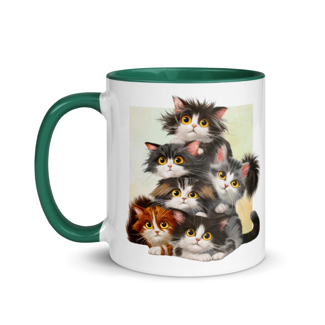 Cute Cat Mug, Cats in a Pile Ceramic Coffee/tea Mug Perfect Cat Lover ...