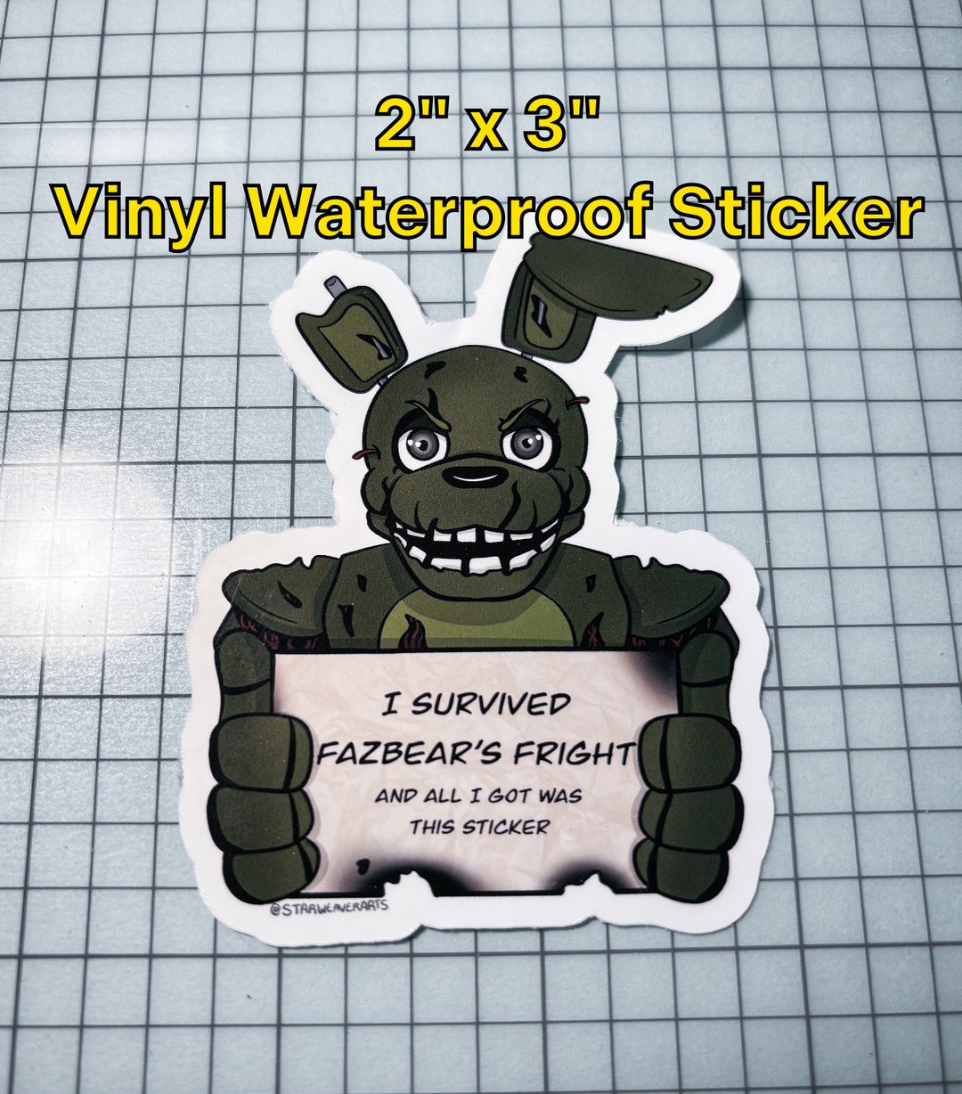 Springtrap Fazbear's Fright Inspired Sticker William Afton/five Nights ...
