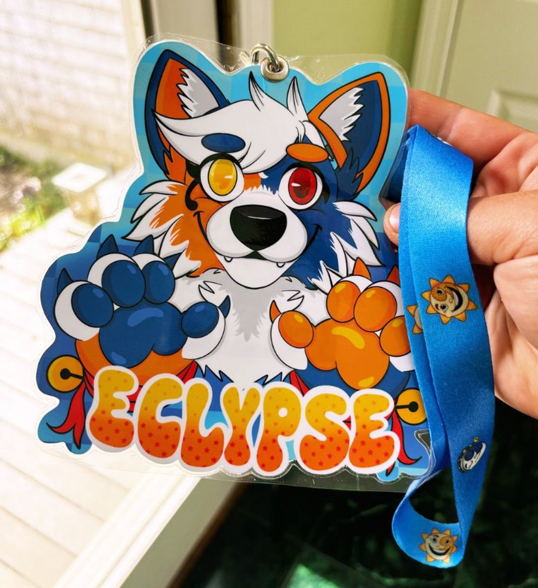 Custom Fursona Fursuit Badge Laminated Optional QR Code or Double Sided ...