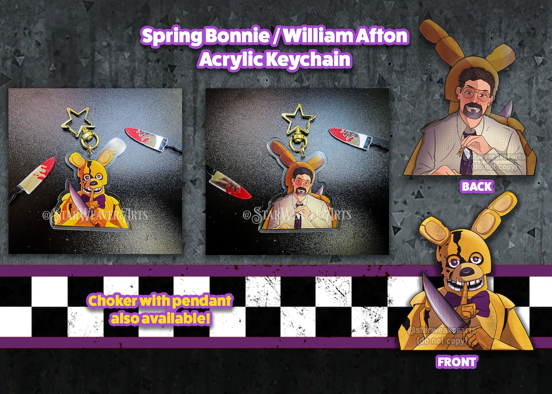 William Afton/spring Bonnie Five Nights at Freddy's Keychain - Etsy