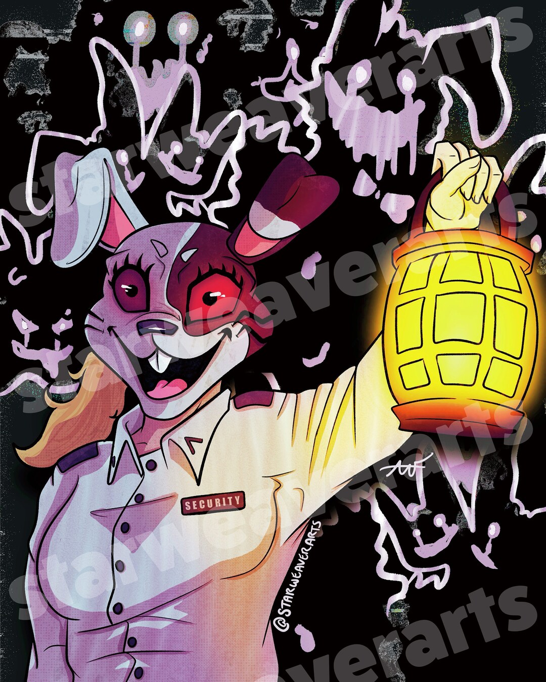 Art Print Vannyvanessa Afton Glitchtrap Princess Quest Five Nights At Freddys Security