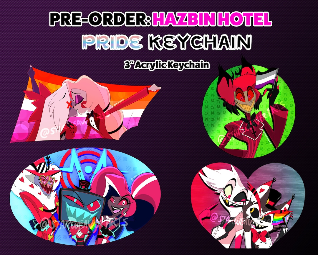 LGBTQ PRIDE Hazbin Hotel Inspired KEYCHAINS Alastor, Charlie ...