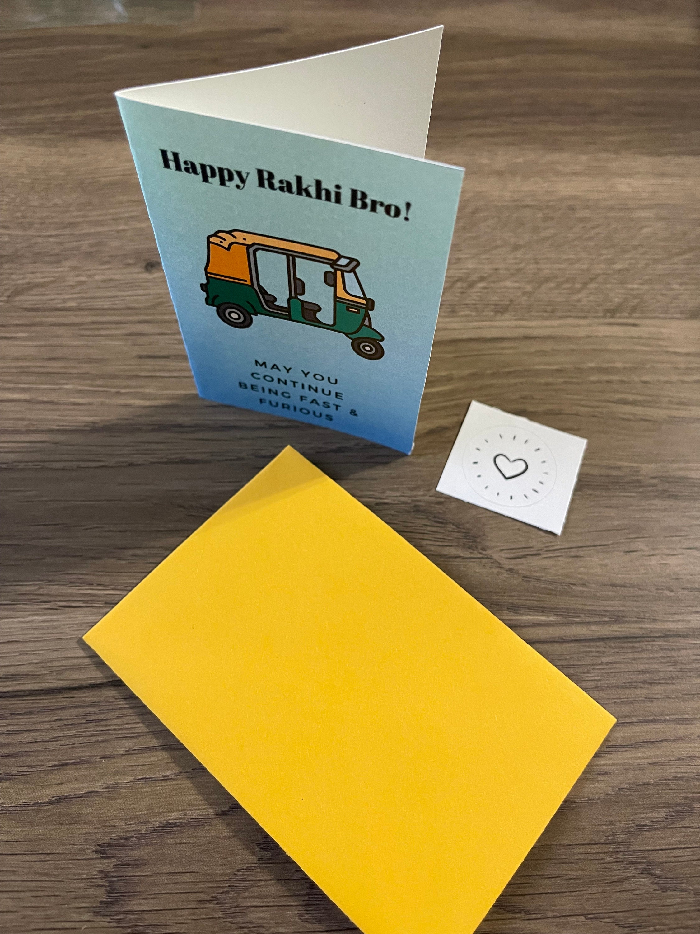 Mini Rickshaw Raksha Bhandan Card for Brother | 2.5" X 3.5" Card Size ...