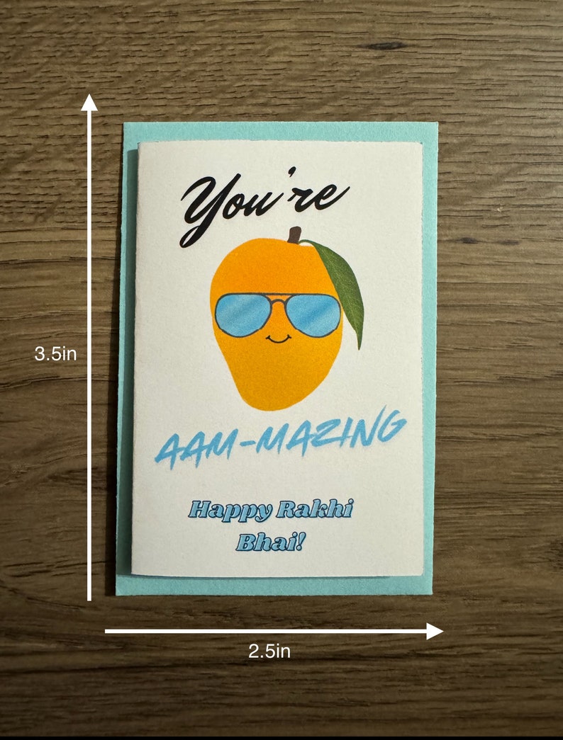 You're Aam-mazing Happy Rakhi Bhai Card | 2.5" X 3.5" Card Size | Set ...