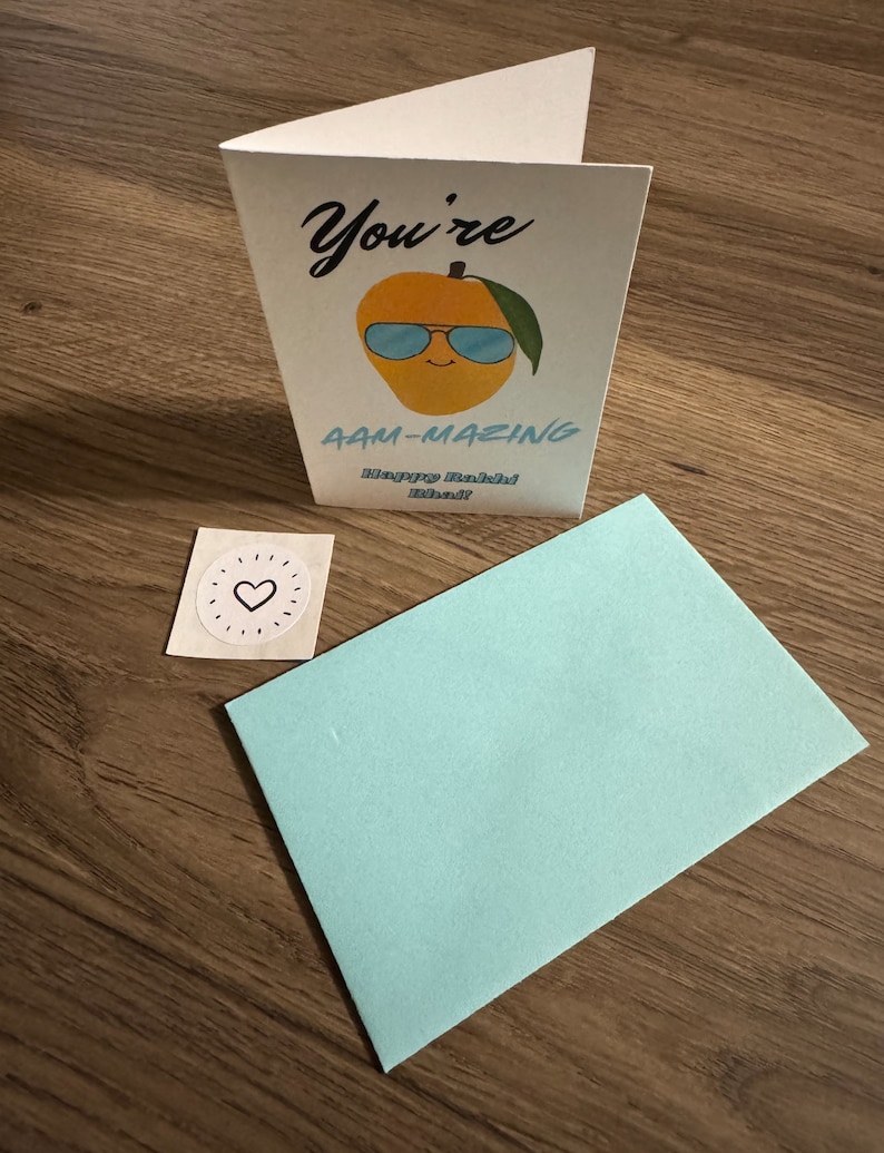 You're Aam-mazing Happy Rakhi Bhai Card 2.5 X 3.5 Card Size Set of Card ...