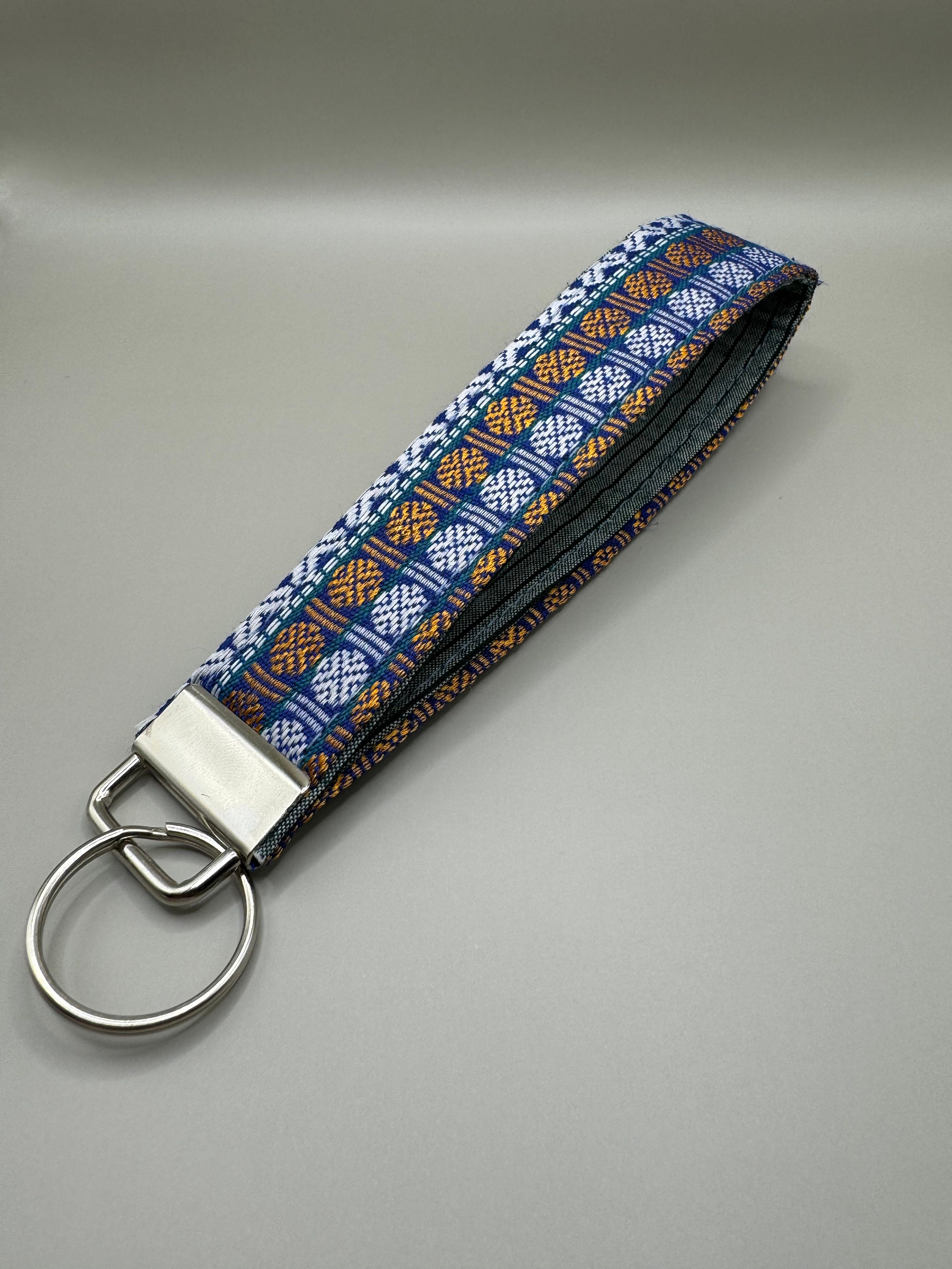 Indian Fabric Keychain With Fob Holder | Fabric Wristlet | Traditional ...