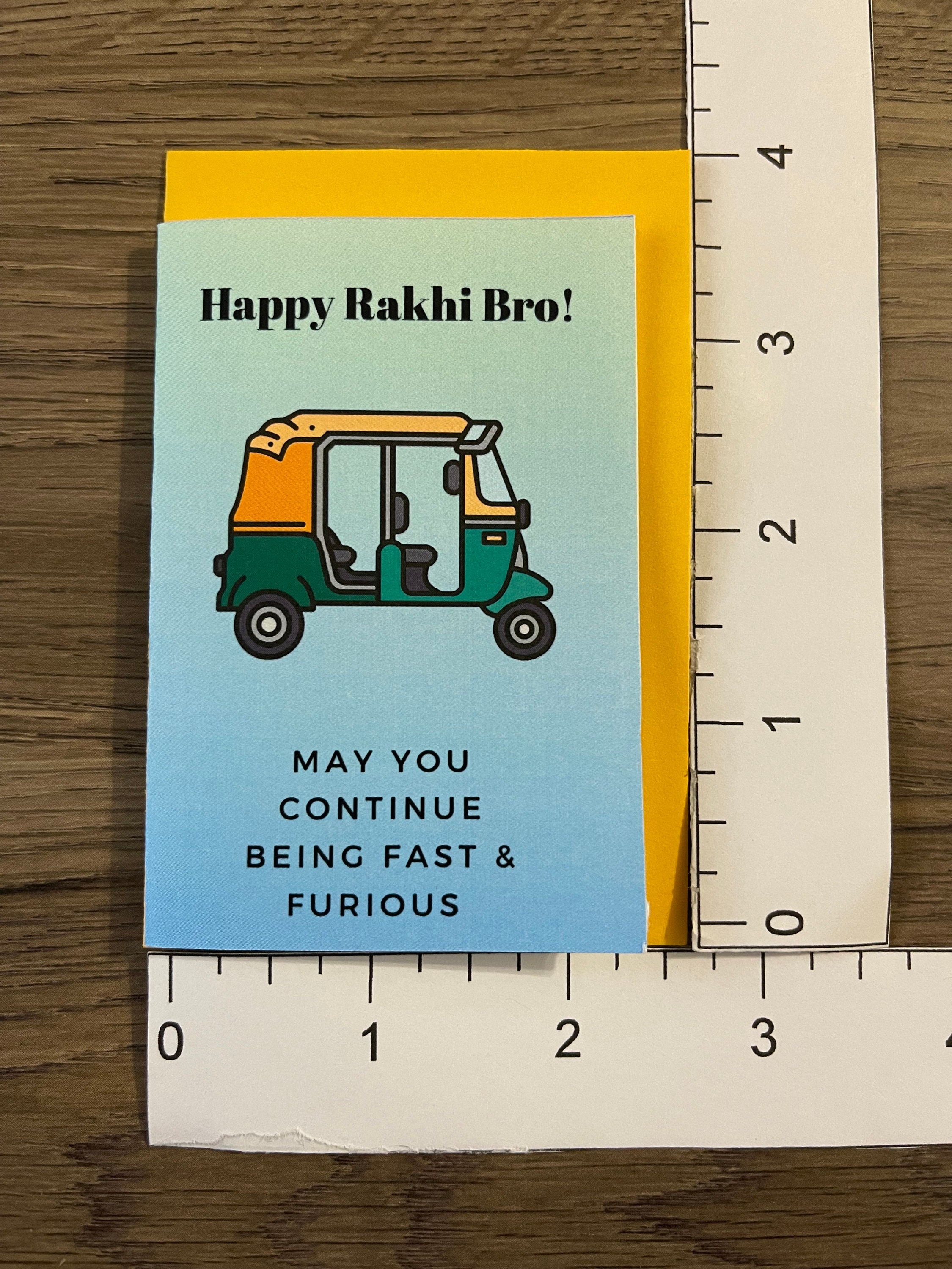 Mini Rickshaw Raksha Bhandan Card for Brother | 2.5" X 3.5" Card Size ...