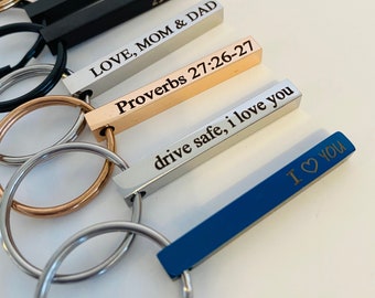 Personalized Keychain Metal Engraved Keychain Engraved Key Fob - Etsy