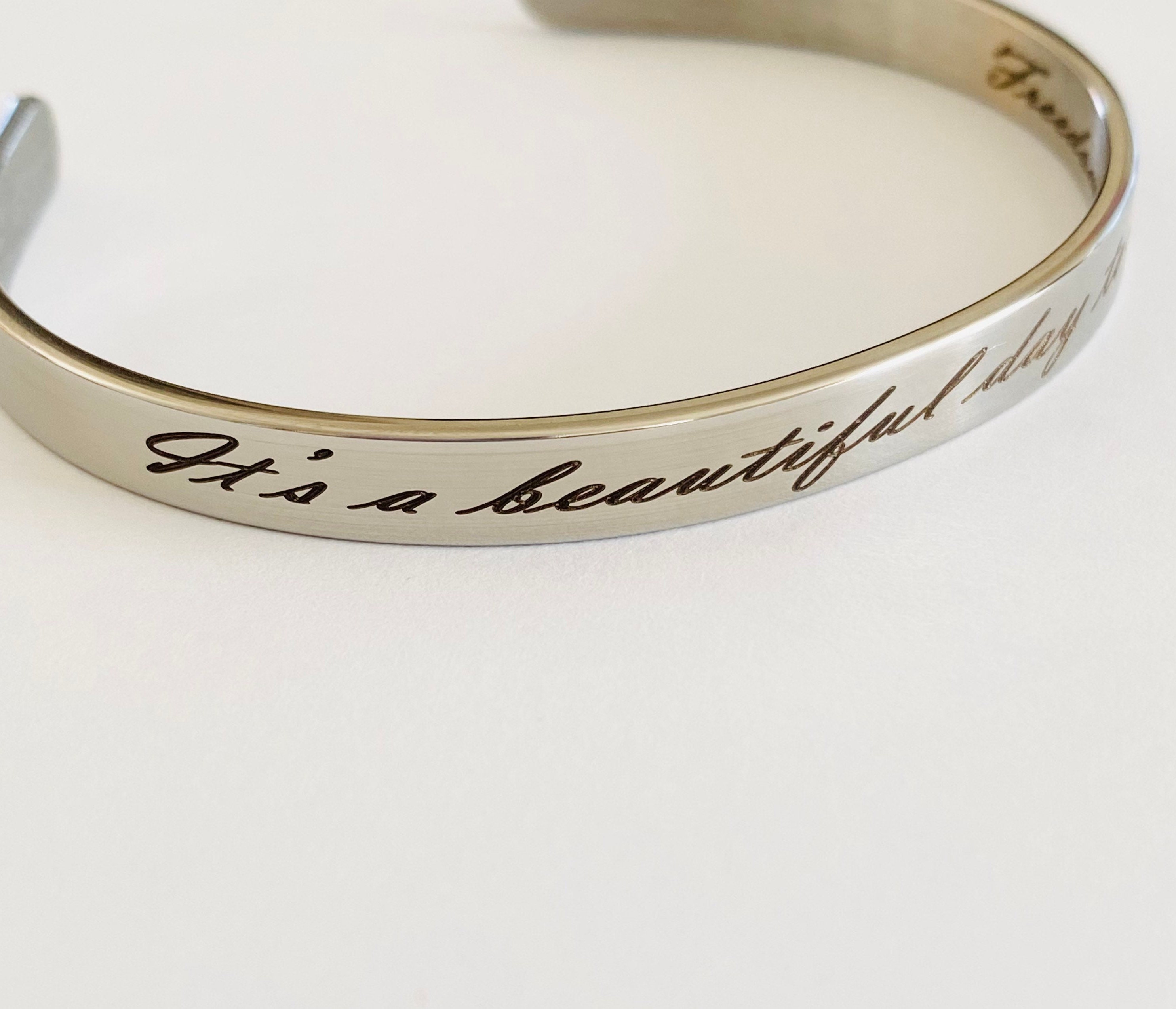 Personalized Cuff Bracelet Engraved Bracelet for Women - Etsy Canada