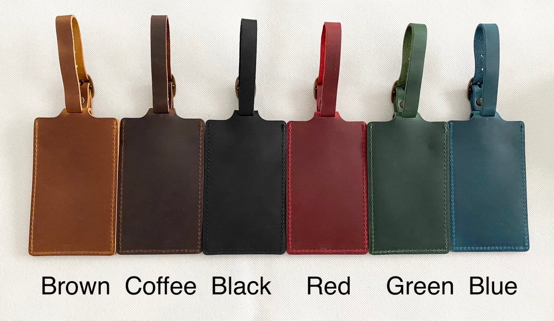 Personalized Genuine Leather Luggage Tags Engraved Luggage Tags ...