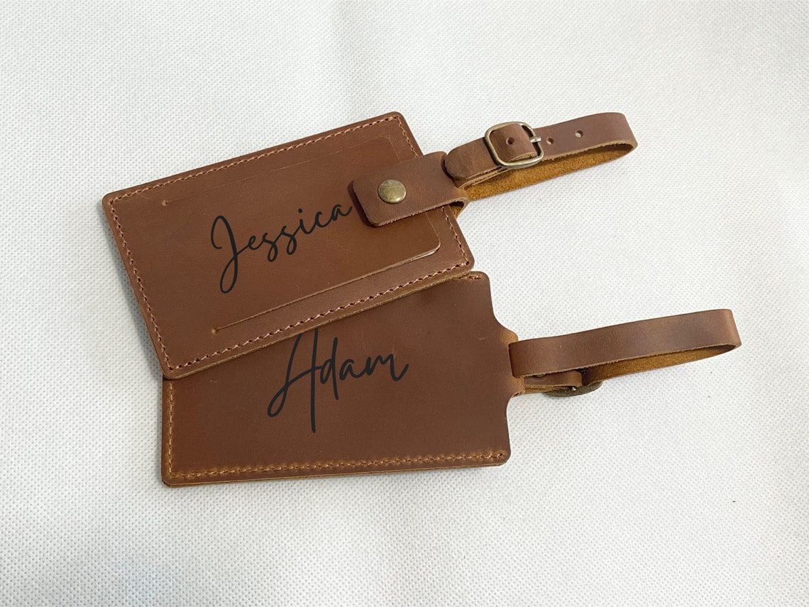 Personalized Genuine Leather Luggage Tags Engraved Luggage Tags ...