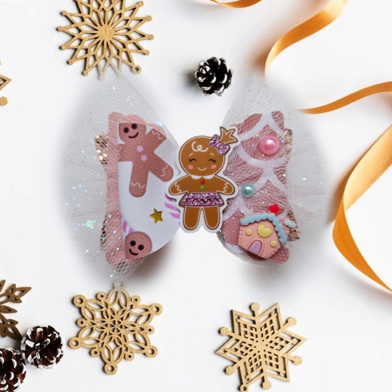 Gingerbread Hair Bow - Etsy