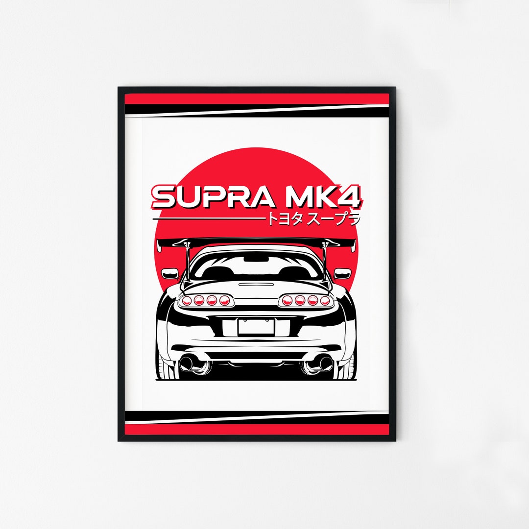 Toyota Supra MK4 Red Sun Poster Print JDM Car Art Wall Art - Etsy