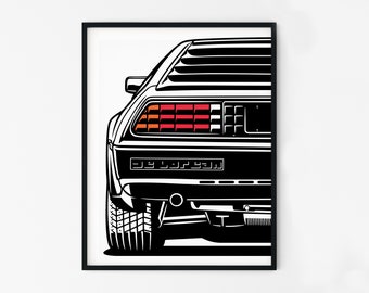 Delorean Poster | Etsy