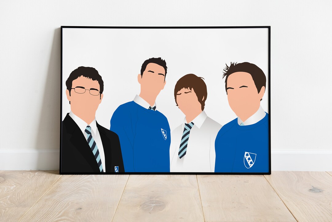 The Inbetweeners Minimalist Poster Print, Comedy Characters Poster ...