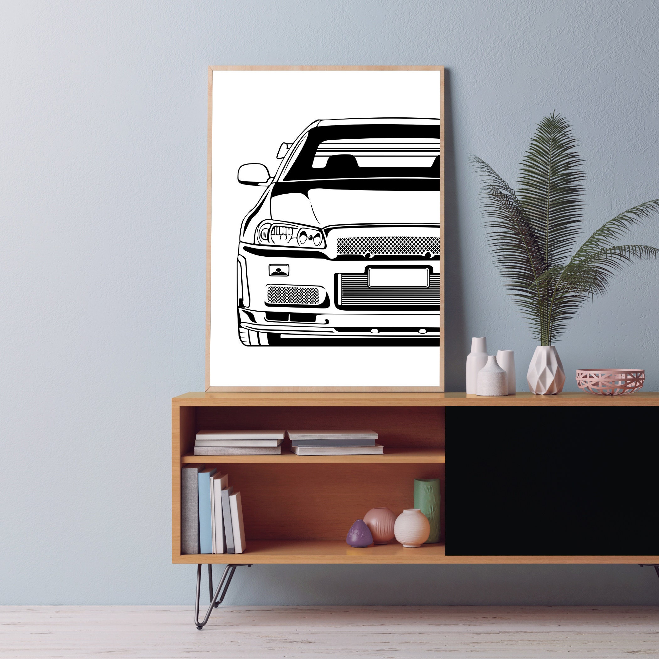Nissan Skyline R34 Poster JDM Car Art Car Illustration Car - Etsy