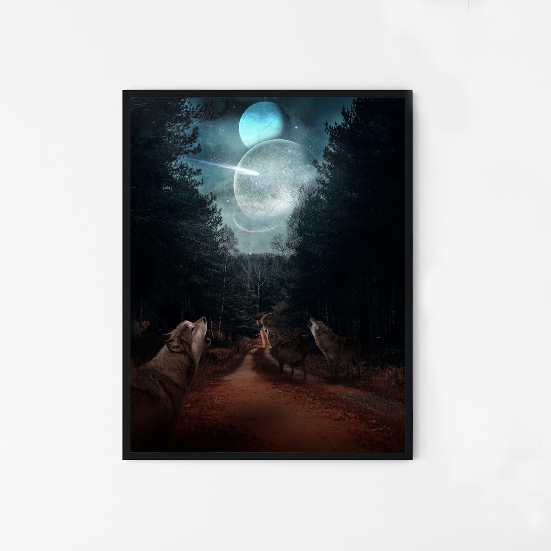 Wolf Poster, Space Scenery, Space Poster, Digital Space Art, Space Art ...