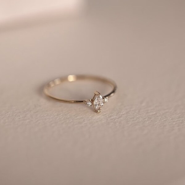 Tiny Engagement Ring - Etsy