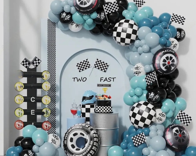 Race Car Party Food Tents Bundle, Editable Racing Birthday Table ...