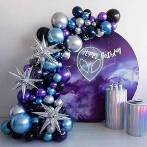 128pcs Alien Space Theme Balloon Garland Kit, Futuristic Birthday ...