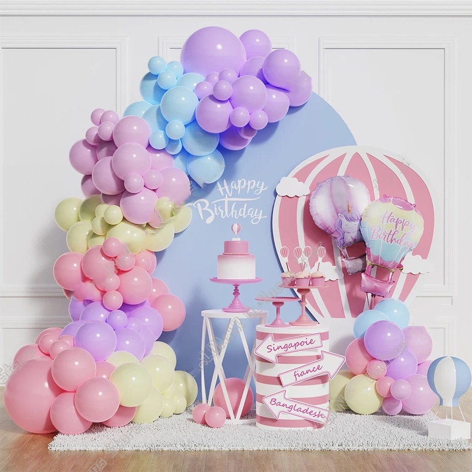 Pastel Happy Birthday Balloon Garland Rainbow Girls Birthday - Etsy