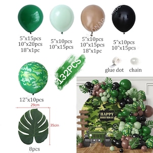 132pcs Army Theme Balloon Garland Kit, Military Balloon Arch, Soldier ...