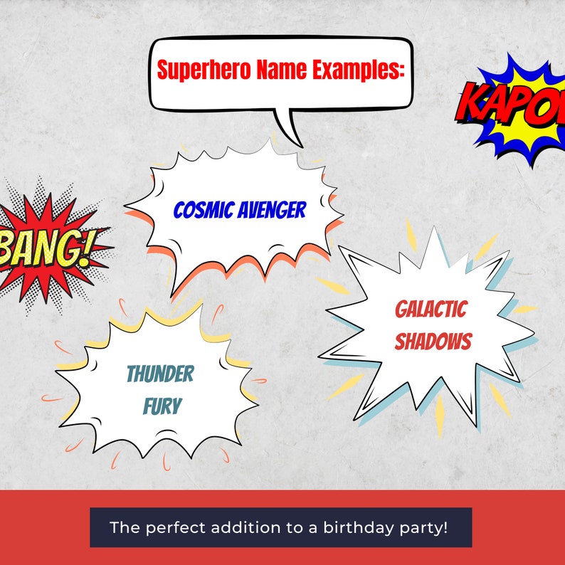 Superhero Name Game Sign: Birthday Party Activity (digital Download) - Etsy