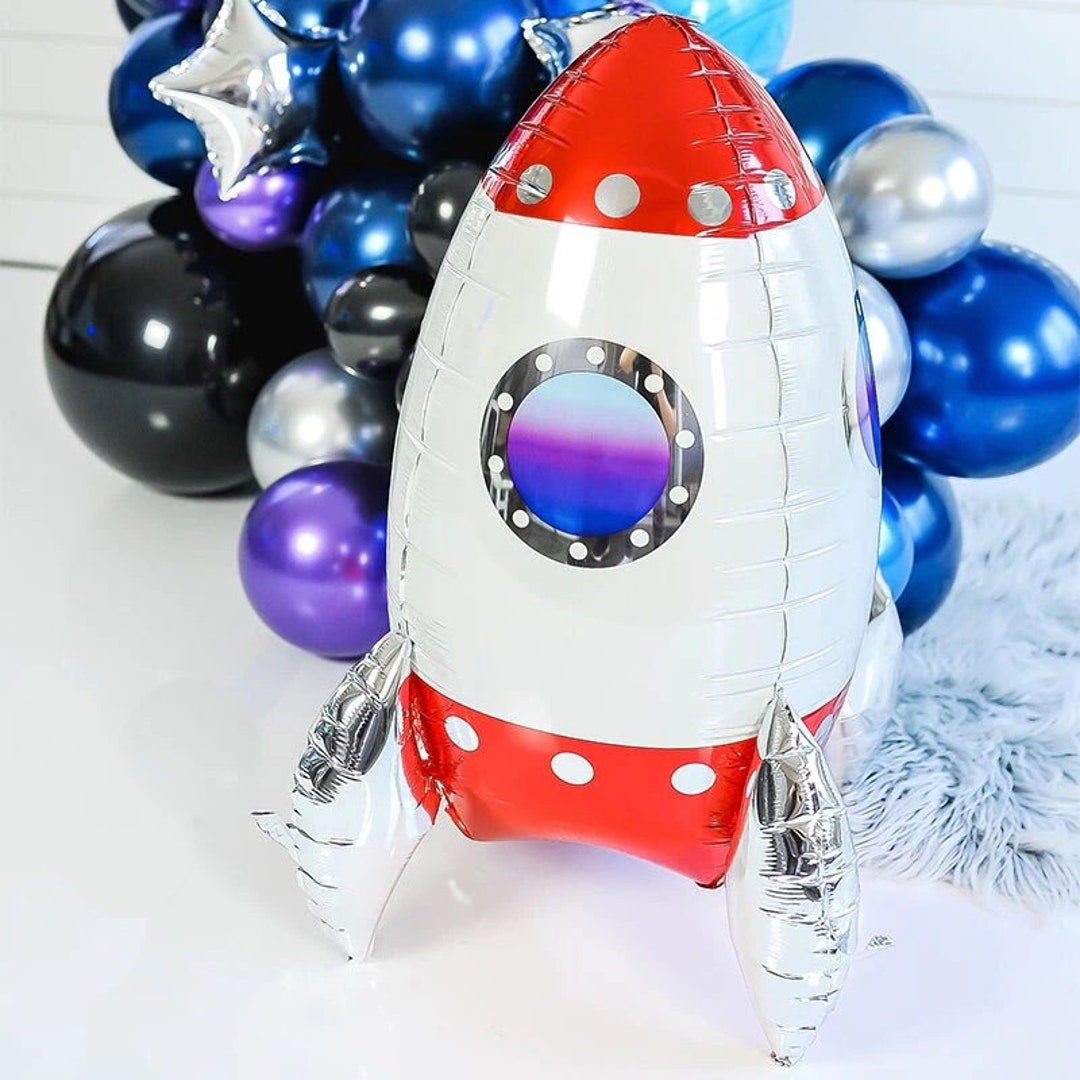 3D Rocket Foil Balloon: Space Party Decorations (69x43.5cm) - Etsy