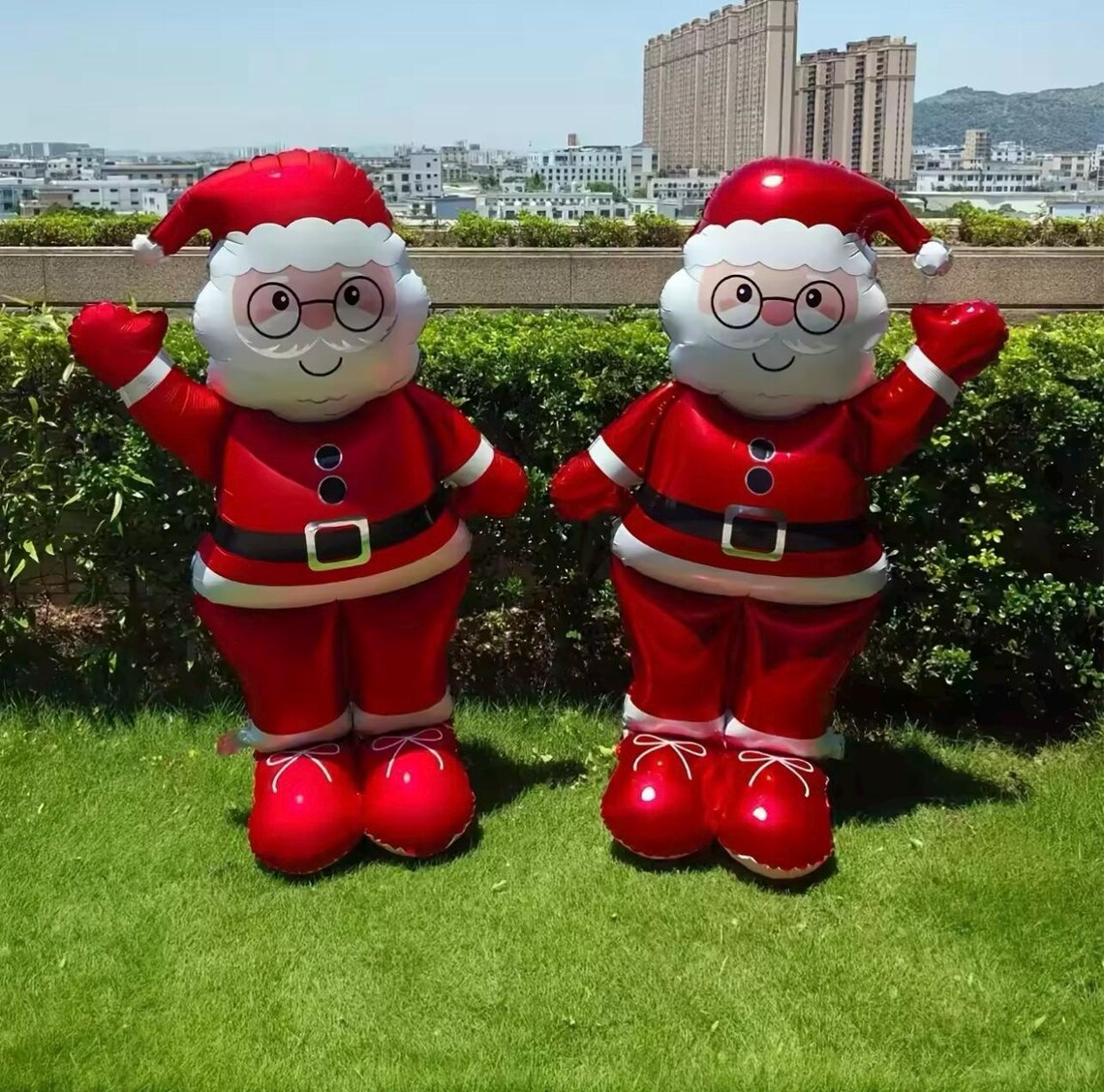 Large Standing Santa Foil Balloon: Christmas Holiday Decor (155cmx90cm ...