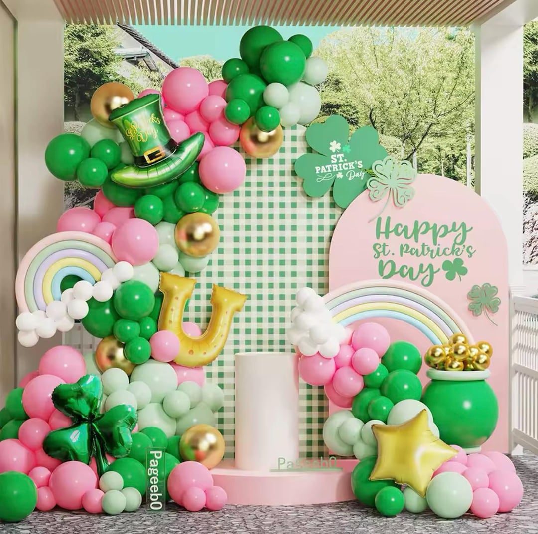 137pcs St. Patrick's Day Balloon Arch Garland, Irish Festival Balloon ...