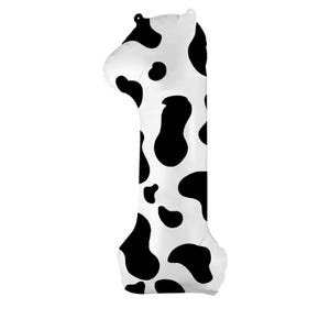 Cow Print Large Number Balloon, Helium Number Balloons, Foil Balloons 0 ...