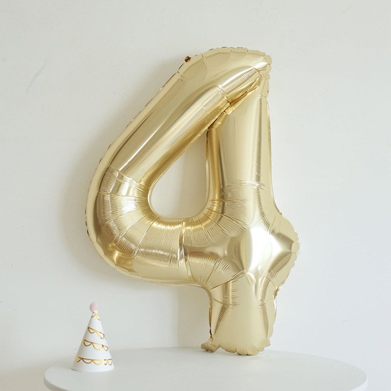 Light Gold Foil Number Balloon, 40inch Foil Balloons, Gold Birthday ...