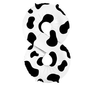 Cow Print Large Number Balloon, Helium Number Balloons, Foil Balloons 0 ...