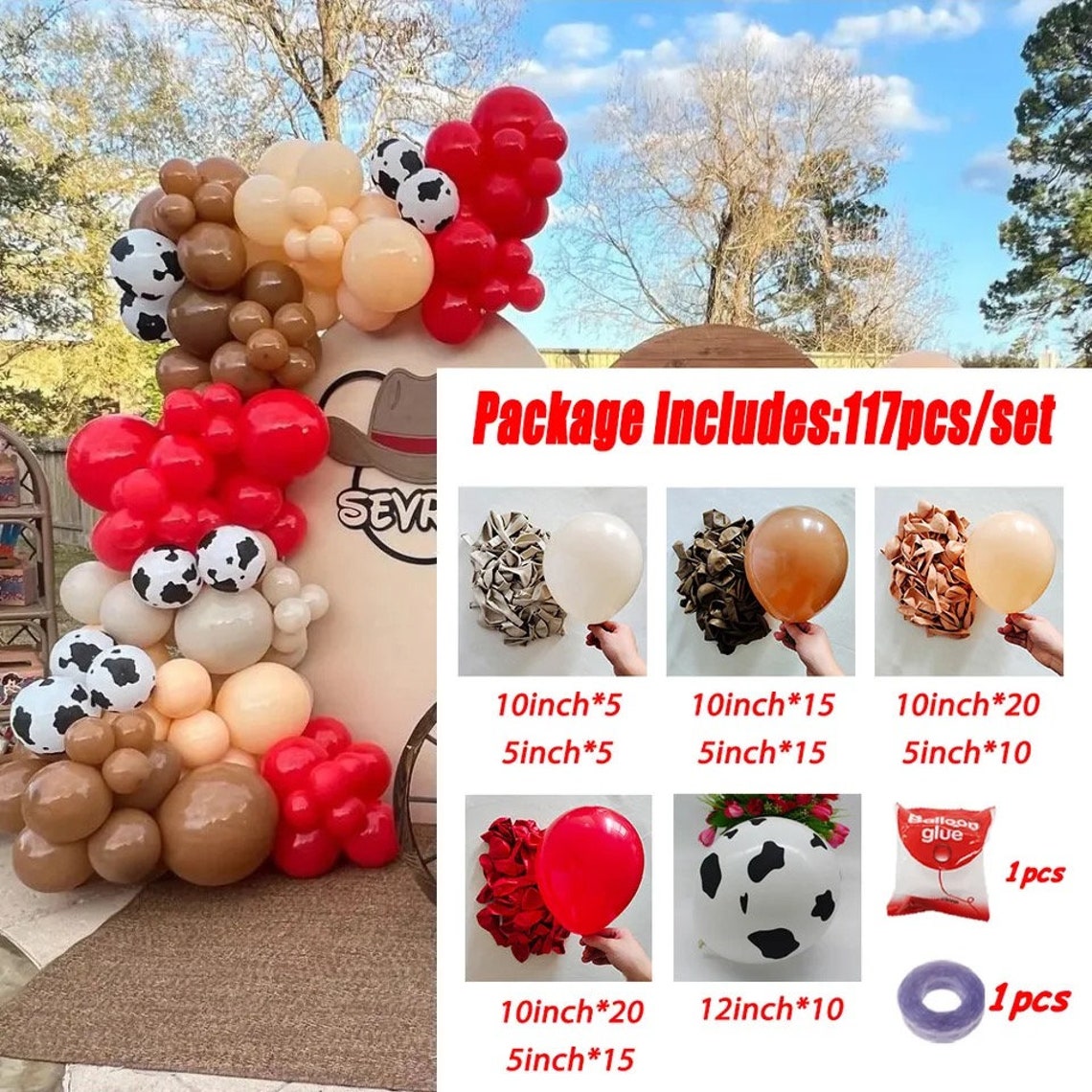 Cowboy Balloon Garland Kit, First Rodeo Farm Theme Party Decor - Etsy