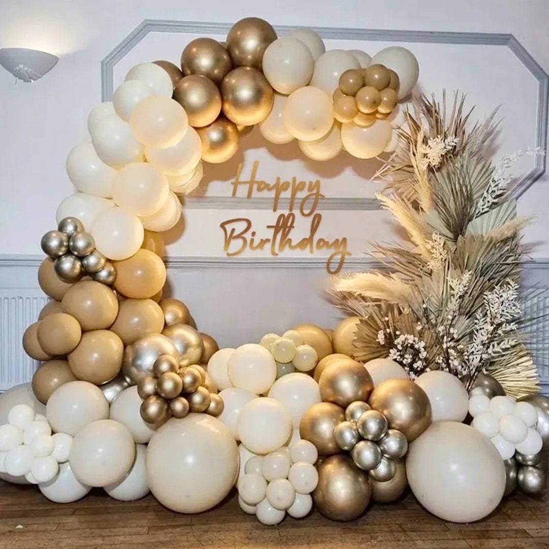 Neutral Balloon Arch Kit, Balloon DIY Garland, White and Beige Baby ...