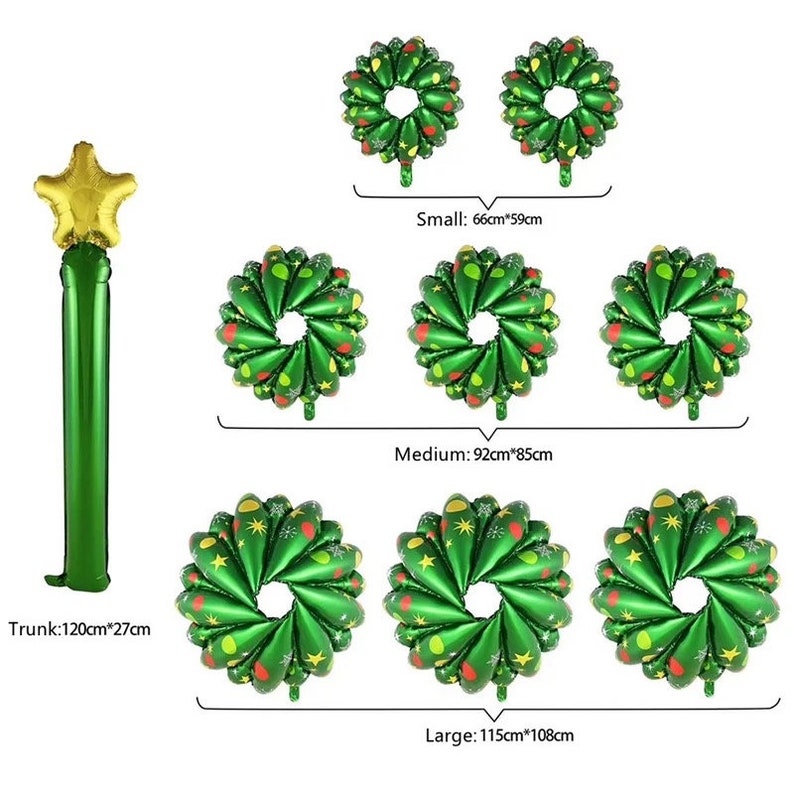 4ft DIY Balloon Christmas Tree for Home or Office, Ready-made Balloon ...