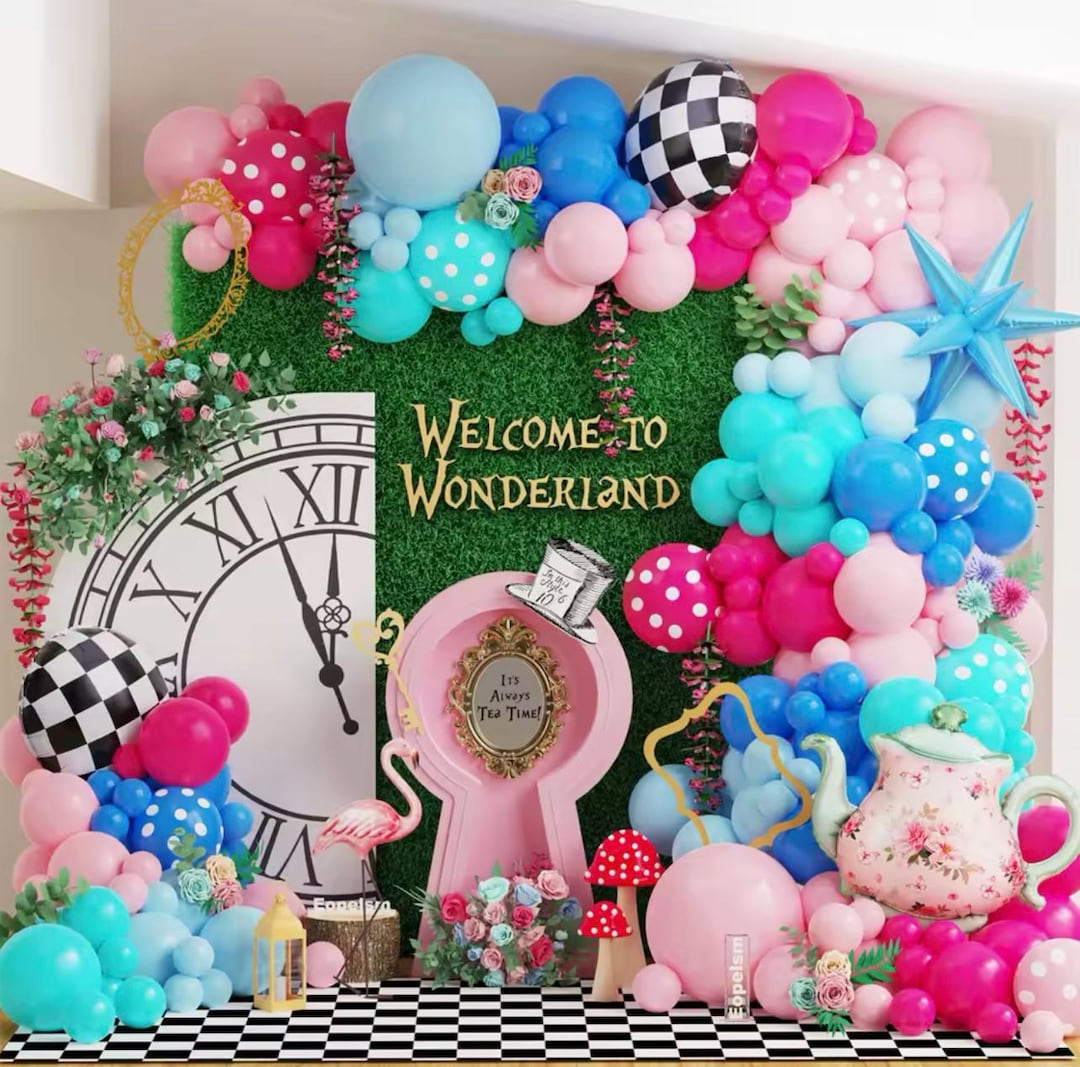 Tea Party Balloon Garland Kit, Teapot & Star Foil Balloons, Wonderland ...