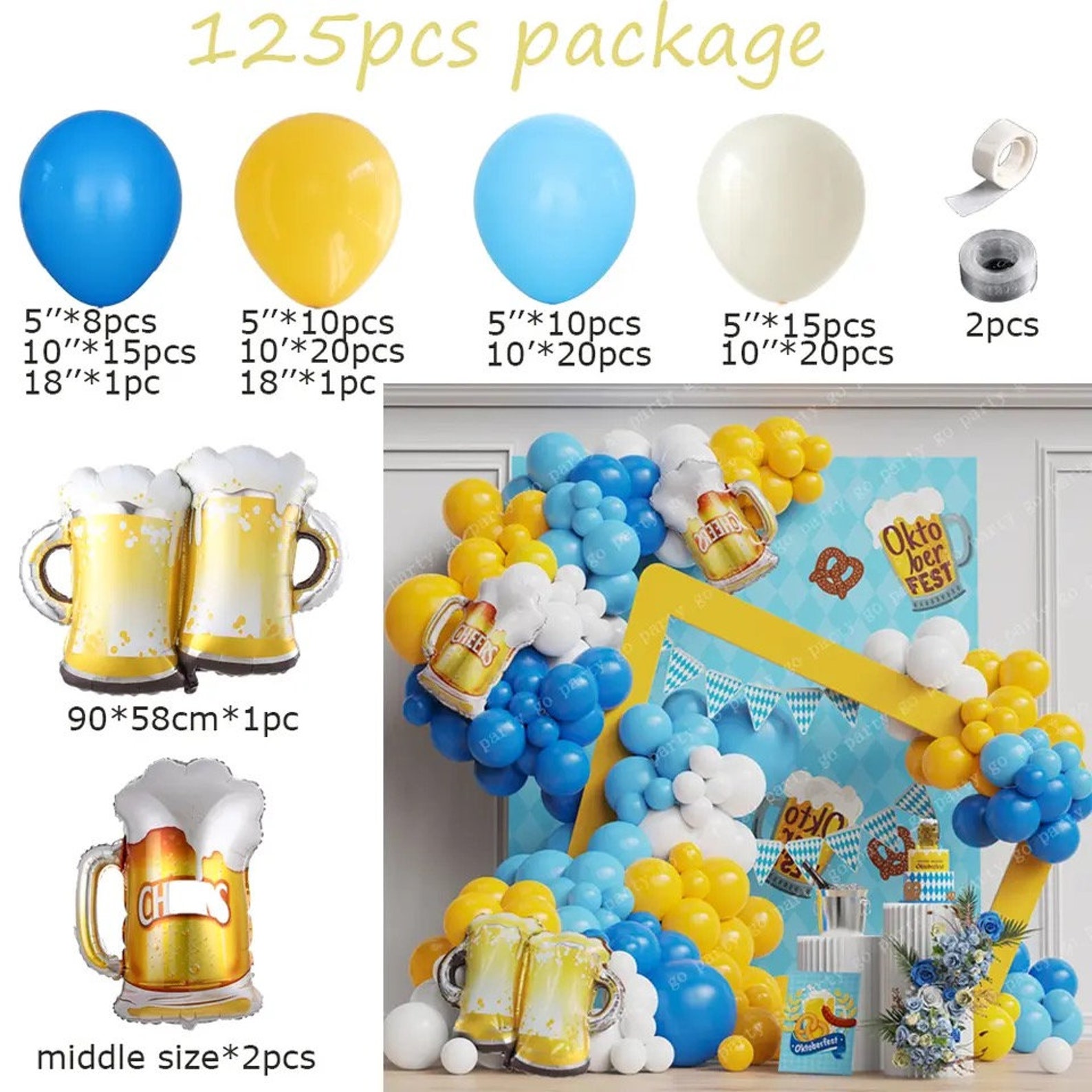 Oktoberfest Beer Balloon Arch Garland Kit Beer Cup Foil - Etsy