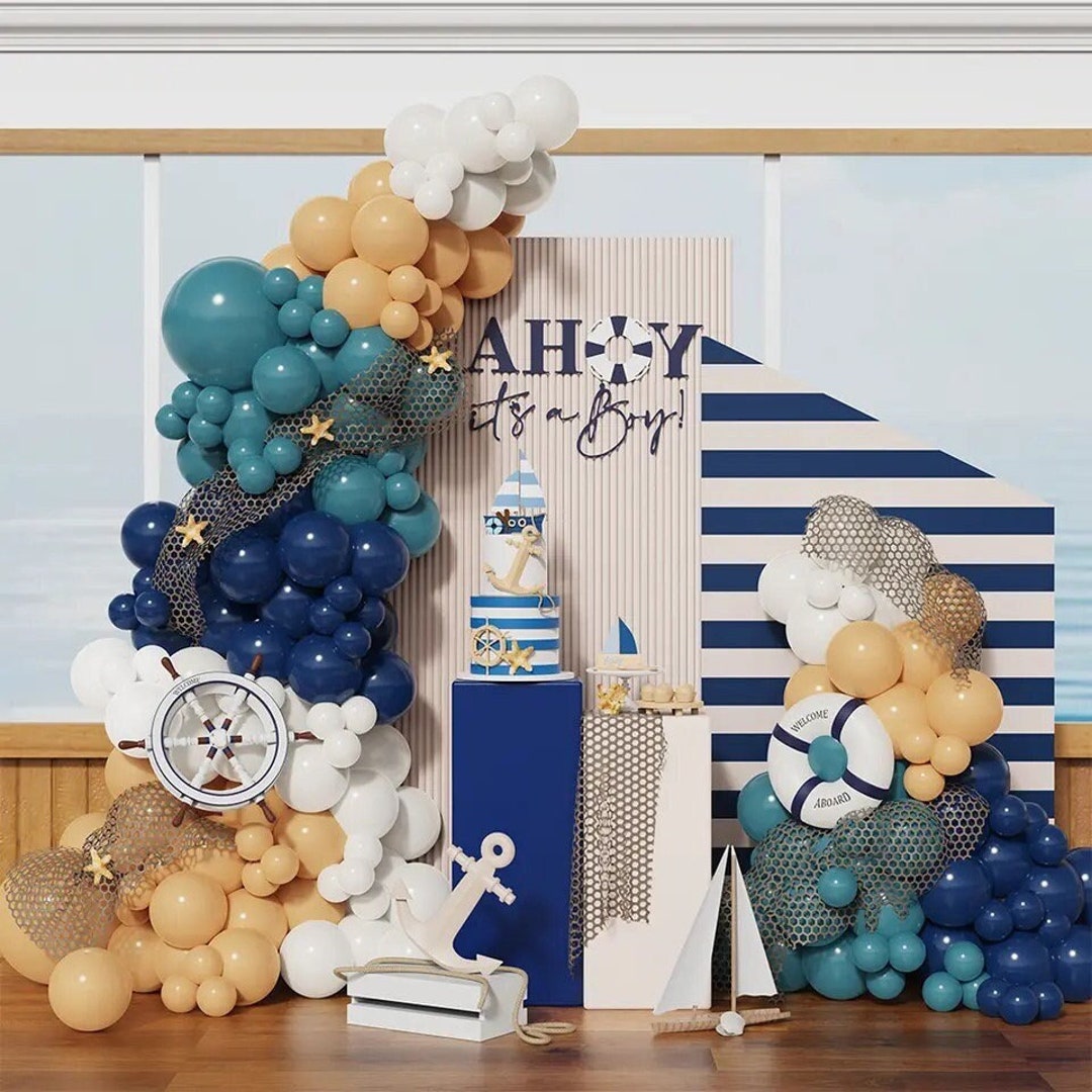 149pcs Nautical Sailing Theme Balloon Garland Kit, Ocean Balloon Arch ...
