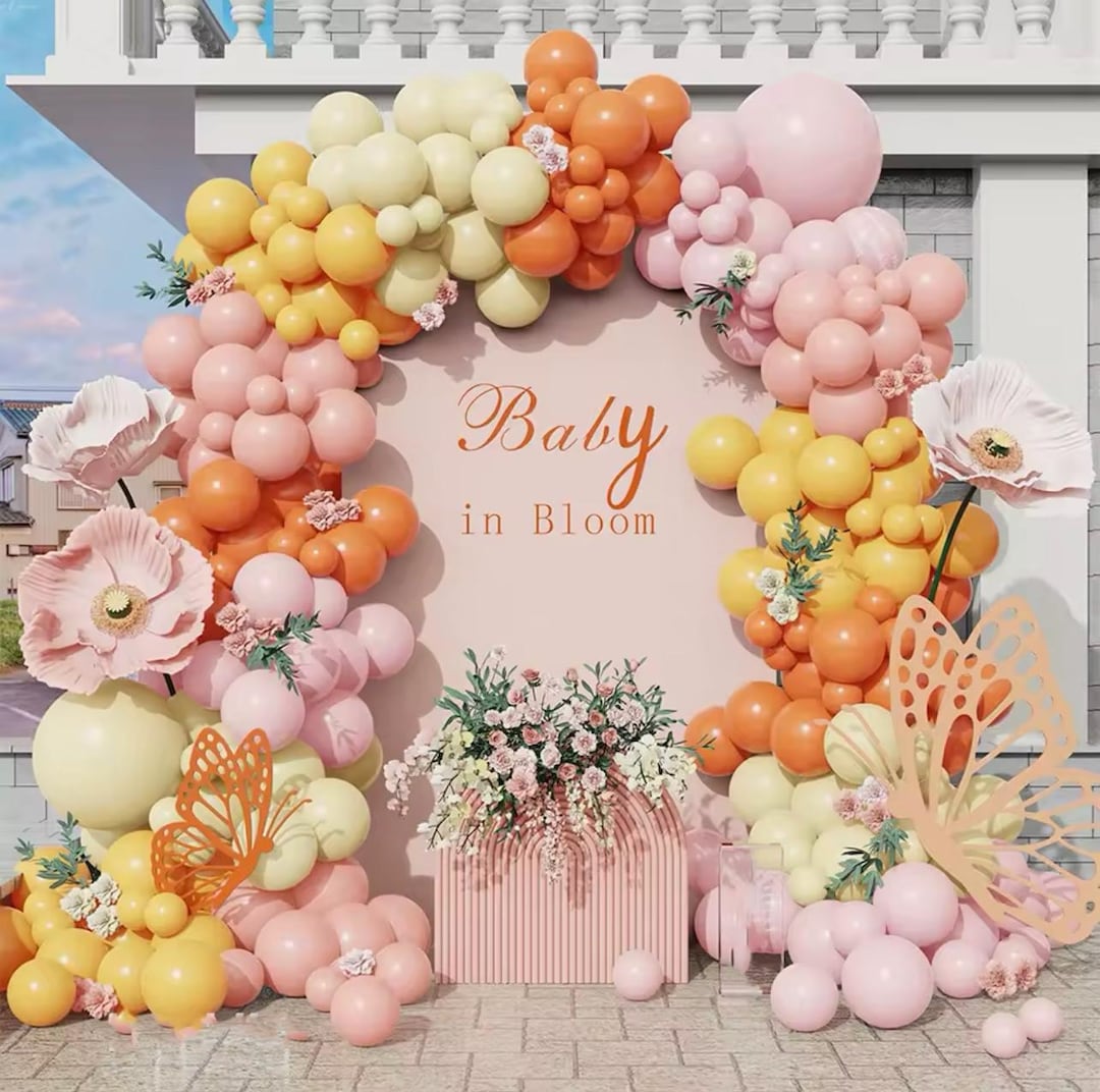 Baby in Bloom Balloon Garland Kit | Spring Floral Baby Shower Balloons ...