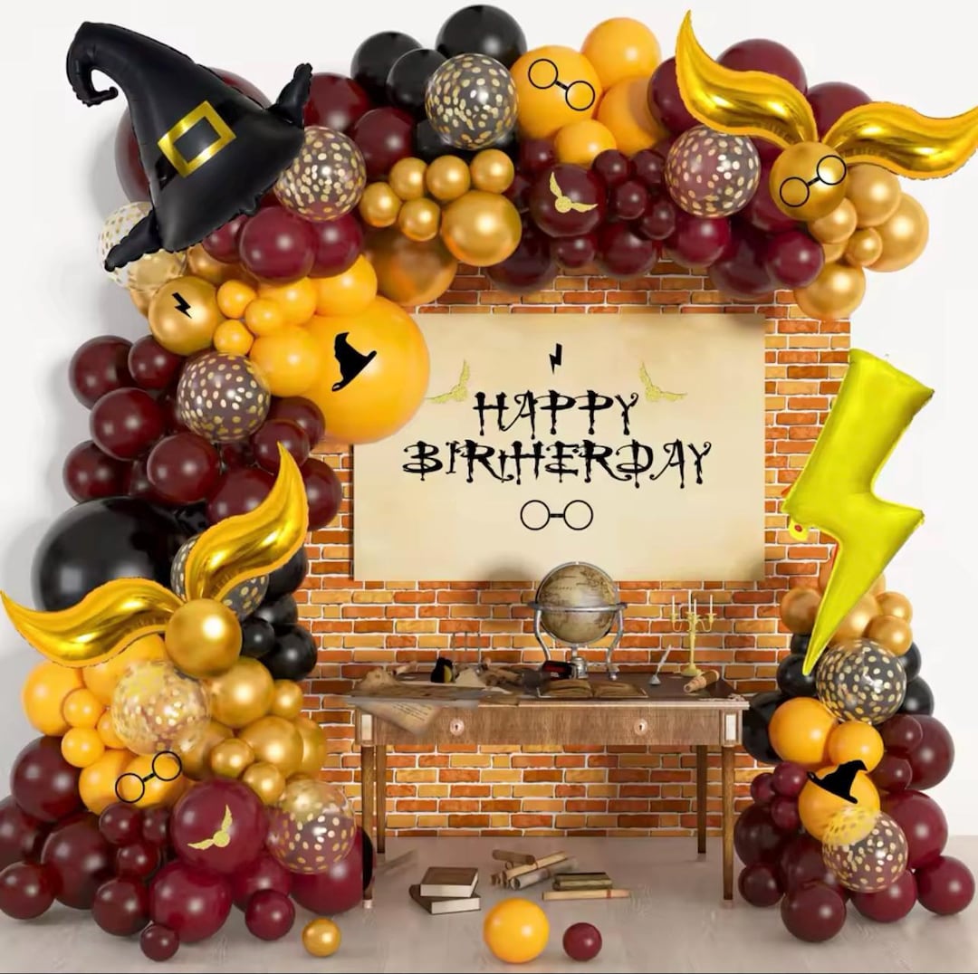 Wizard School Party Balloon Garland Kit, Magic Themed Balloon Arch ...
